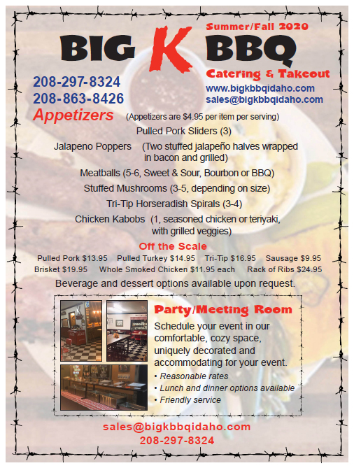 Catering Menu - Big K: Boise's Best BBQ