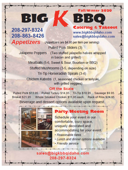Catering Menu - Big K: Boise's Best BBQ