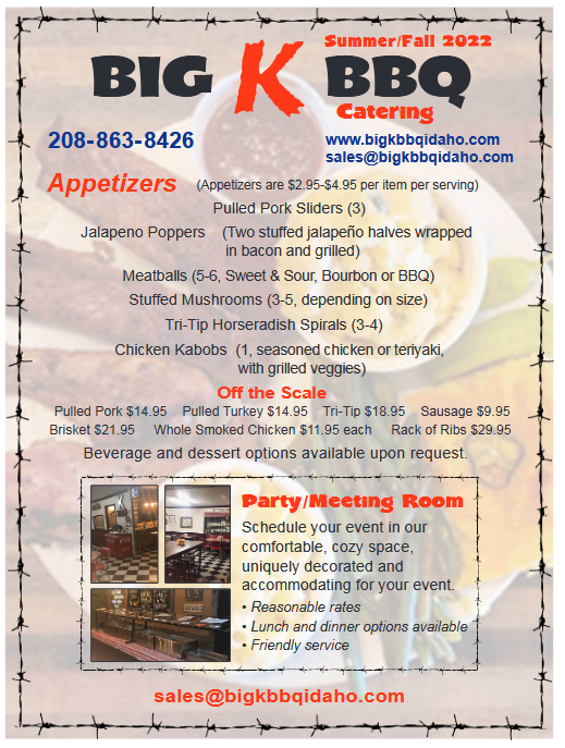 Catering Menu - Big K: Boise's Best BBQ
